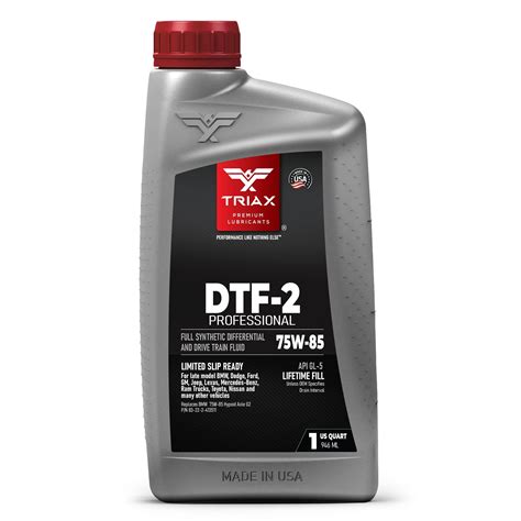 Triax Dtf 2 Professional 75w 85 Gl 5 Full Synthetic Differential Drivetrain Fluid 1 Quart