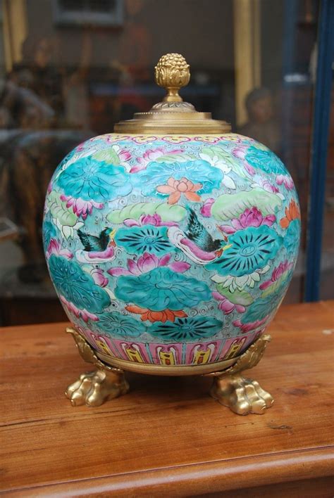 Proantic Ginger Pot China Xix Bronze Frame