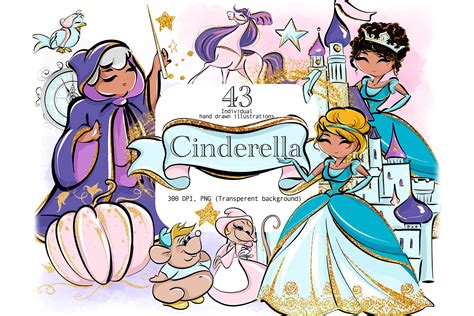 Brown Skin Cinderella Clipart Masterbundles