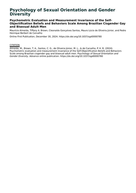 Psychometric Evaluation And Measurement Invariance Of The Self