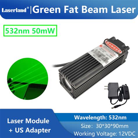 Laserland 532nm 50mw Fat Beam Green Laser Diode Module Stage Lighting