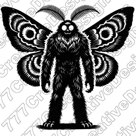 Mothman Vector Illustration Mothman Svg Mothman Png  Mothman Art