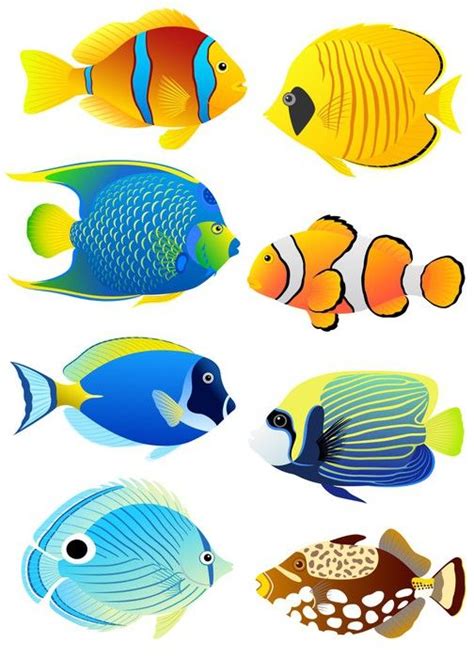 Muursticker Set Van Tropische Vissen Pixersbe Tropical Fish