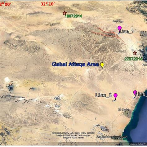 Three Measured Seismic Lines Line1 Line2 And Line 3 Plotted On