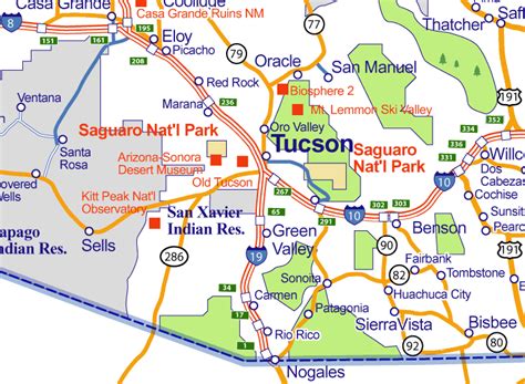 Map Of Tucson Arizona Travelsmaps Com
