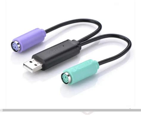usb to ps2 adapter y splitter cable mouse keyboard scanning gun handle female round head