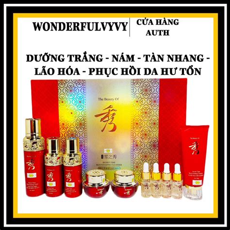 Bộ Mỹ Phẩm Lanhua Hàn Quốc Cao Cấp 7in1 Sp Dưỡng Trắng Da Mờ Nám Tàn