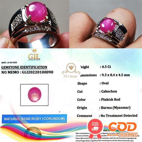 Jual Natural Batu Permata Ruby Burma Star Fatkwa Super Mulus Garansi