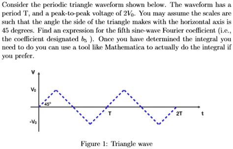 Consider The Periodic Triangle Waveform Shown Below The Waveform Has Period And Peak To Peak