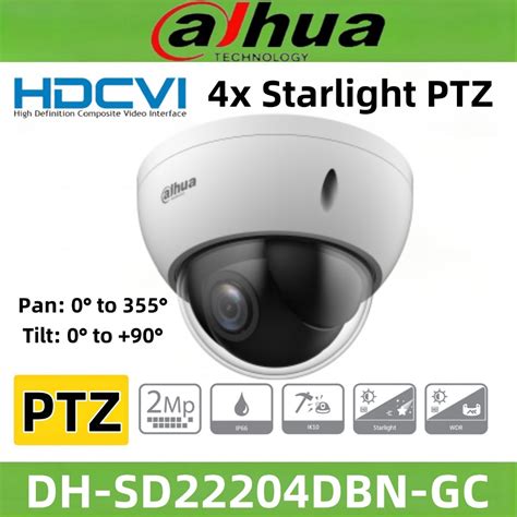 Dahua Analog Ptz Camera 2mp 4x Starlight Hdcvi Ptz Camera Rotating Cctv