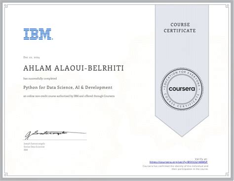 Ahlam Alaoui Belrhiti On Linkedin Coursera Ibmdatascience