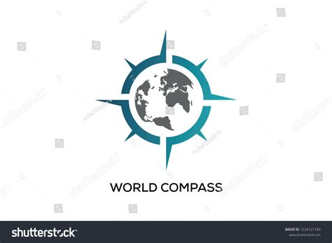 World Compass Logo Design Stock Vector Royalty Free 1224121183