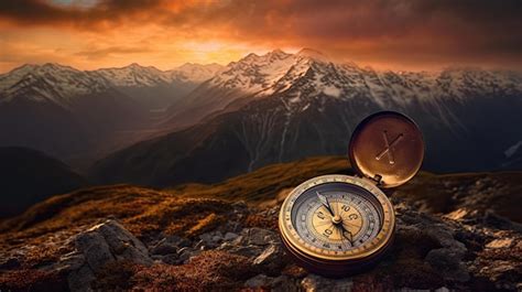 Premium Photo A Photo Of A Compass Mountain Range Backdrop