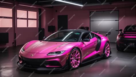 Premium Ai Image A Pink Sports Car Racing Wallpaper