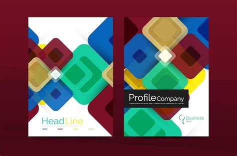 Premium Vector Vector Colorful Square Business Annual Report Cover