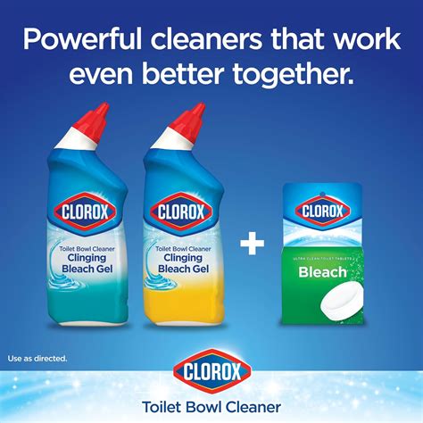 Clorox Toilet Bowl Cleaner Clinging Bleach Gel Ocean Mist 24 Ounces