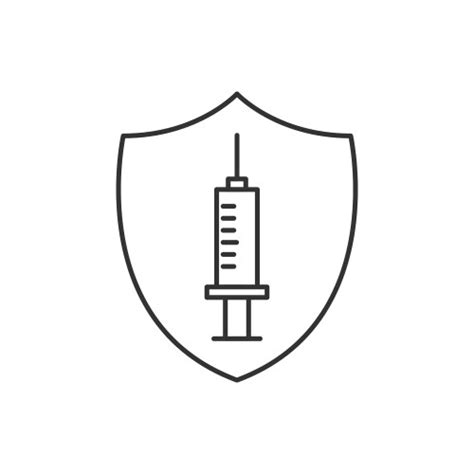 Shining Shield Line Outline Icon Royalty Free Vector Image