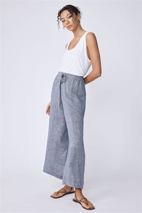Celeste Pant In Indigo Featuring A Cropped Wide Leg Kal Rieman