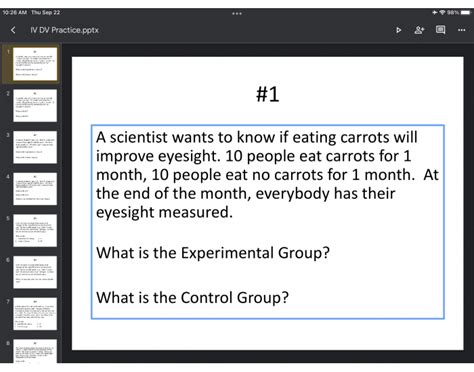 Independent And Dependent Variables Quiz 1