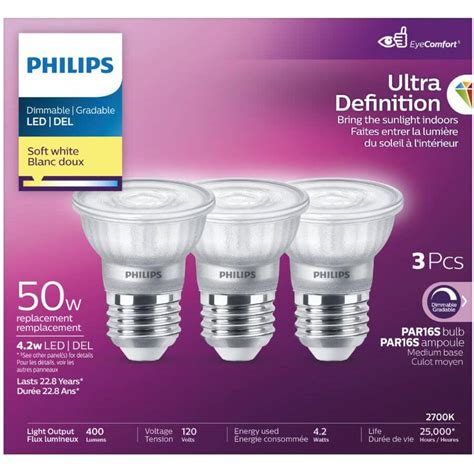 Philips 4 4w Ultra Definition Par16 Medium Base Soft White Dimmable Led