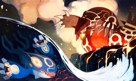 Kyogre Groudon Primal Kyogre And Primal Groudon Pokemon Drawn By