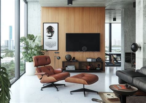 The Room Is A Prime Example Of Modern Living Complete With A Leather