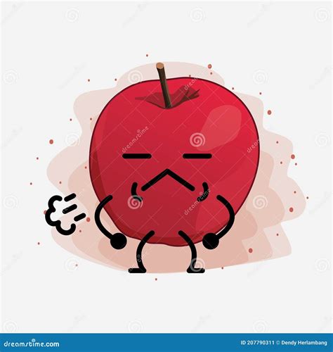 Cute Apple Vector Character Illustration Stock Vector Illustration Of
