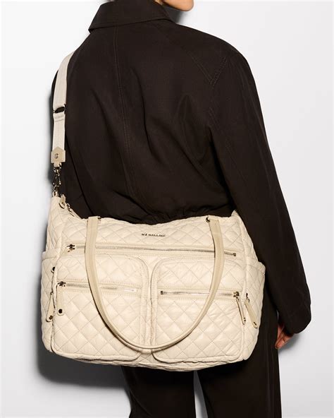 Mz Wallace Buff Ivory Crosby Traveler Bag Luxury Womens Travel Bags