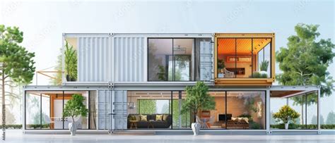 Modular Container House Blueprint Stackable Design Maximizes Interior Space Detailed