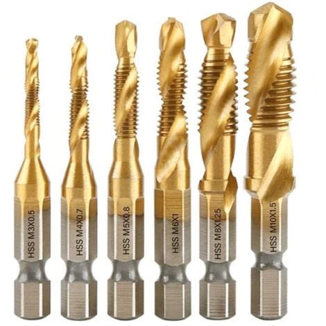 6 Teiliges M3 M10 Kombinationsbohrer Und Gewindebohrer Set Mit