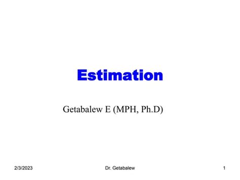 Estimation And Hypothesis Test Lecturepdf
