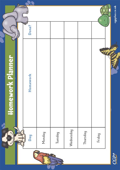 Homework Planner — Animals Cgp Plus