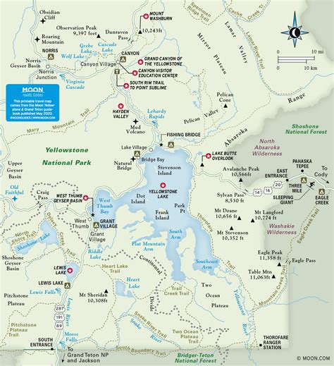 Map Of Tourist Attractions In Yellowstone National Park 60 Photos