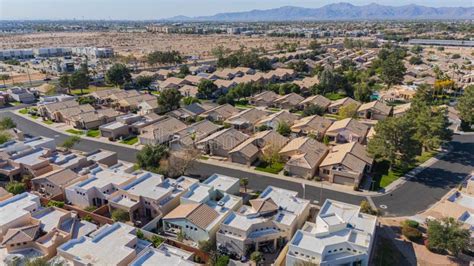 Aerial View Of Suburban Las Vegas Neighborhood Stock Image Image Of