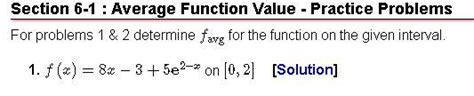 Solved Section 6 1 Average Function Value Practice