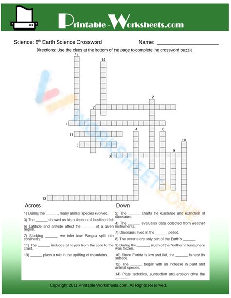 8th Grade Science Worksheets