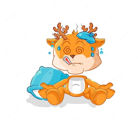 Premium Vector Deer Sick Vector Cartoon Character