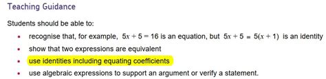 Equating Coefficients