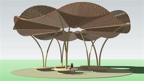 Plaza Double Wave Canopy 3d Warehouse Pavilion Architecture