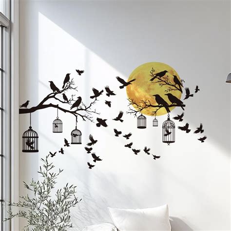 3 Sheets Raven Wall Decals Crow Wall Sticker Gothic Wall Decals Tree