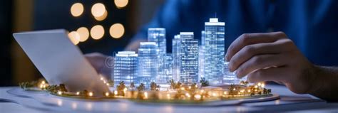 Modern Urban Scale Model Design Architect Meticulously Crafting A