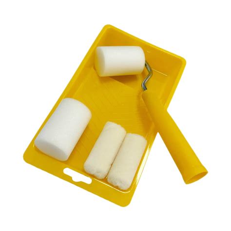 6pcs Mini Foam Paint Rollers 2 Inch Small Roller Kit With Tray For Wall