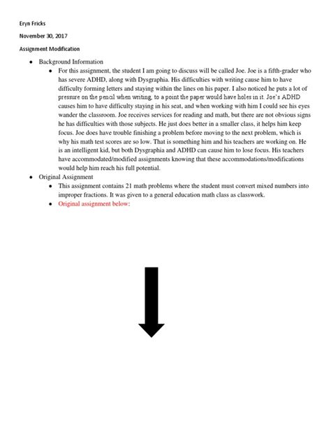 Frickse Modificationassignment Pdf Fraction Mathematics
