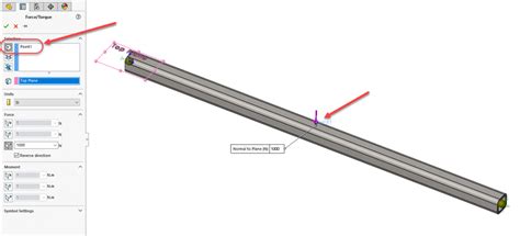 How To Add A Point Load Along A Beam In Solidworks Simulation