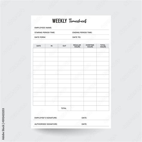 Employee Time Sheet Timesheet Time Log Employee Schedule Editable Time