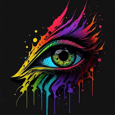 Premium Photo Abstract Eye Portrait Colors Splatter Creativity