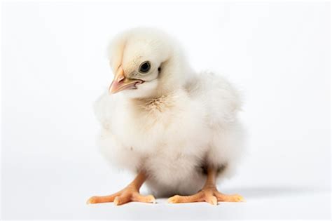 Un Pollito Con Fondo Blanco Foto Premium