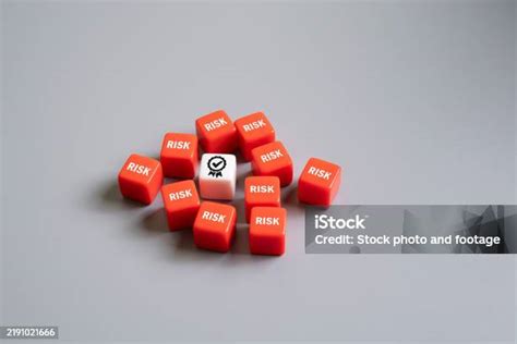 Close Up At The Red Cube To Identify Red Danger Risk Cube Cover Safety