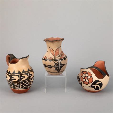 Lot Group Of Three Kewa Pottery Vessels
