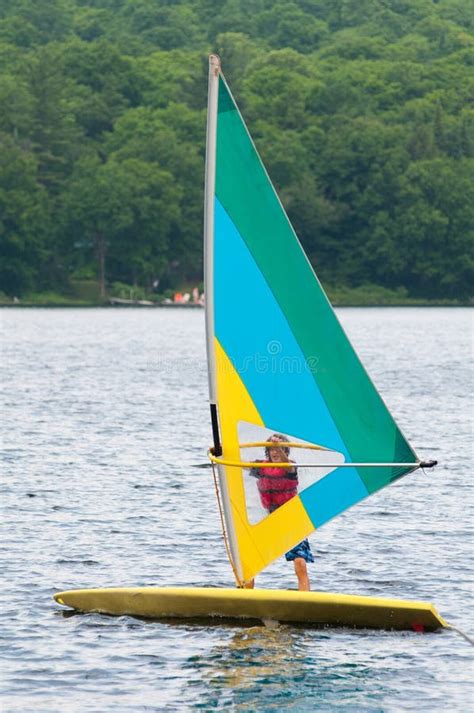 Teenage Boy Wind Surfing Stock Image Image Of Lake 122371835